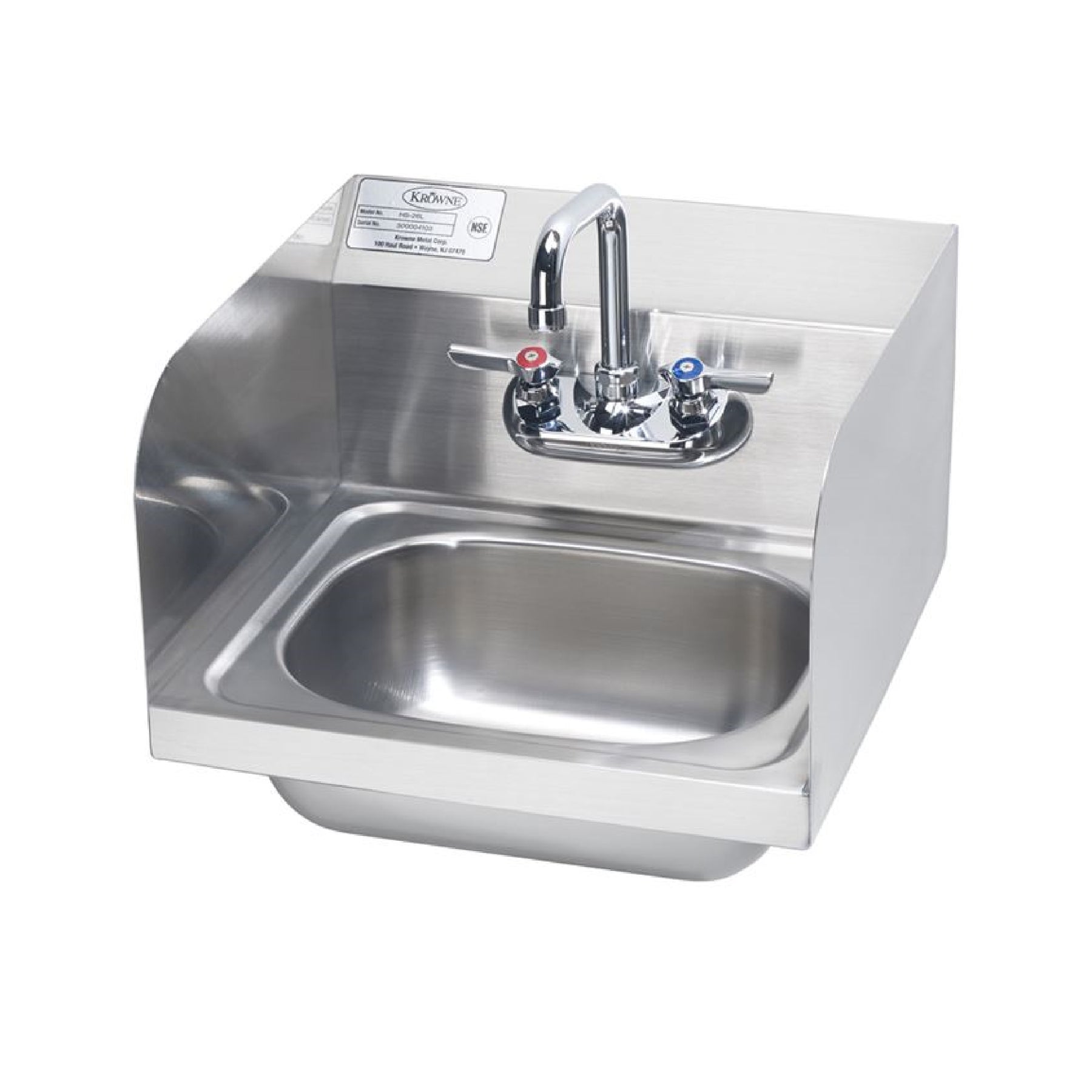 Shop 17” Wide Wall Mount Hand Sink w/ Side Splashes (Krowne WM260 ...